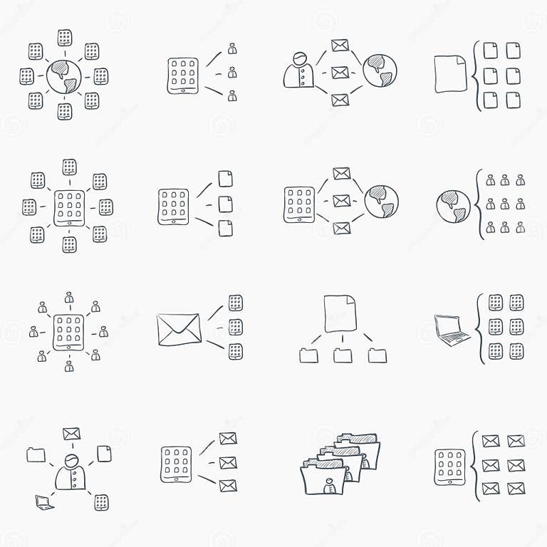 Sketch Icon Set stock vector. Illustration of file, instruction - 21155777