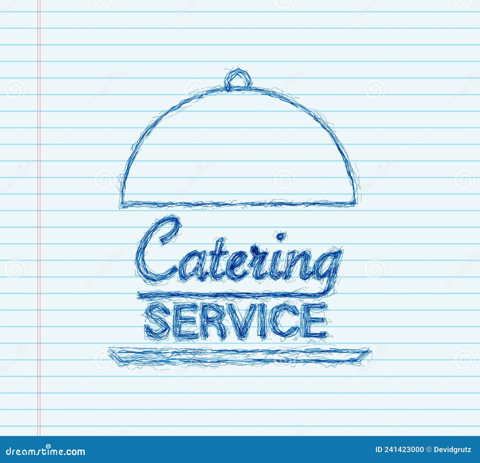 Sketch Illustration Catering Service on White Background. Vector Icon ...