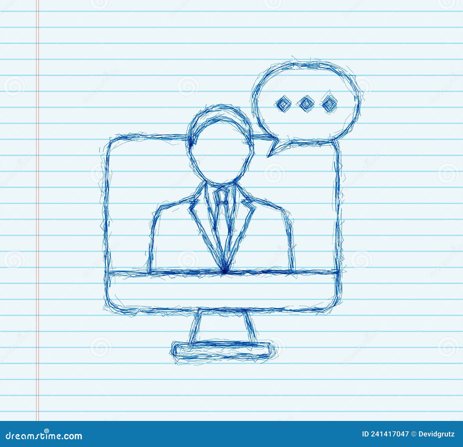 Sketch Illustration with Customer Service. Vector Illustration Stock ...