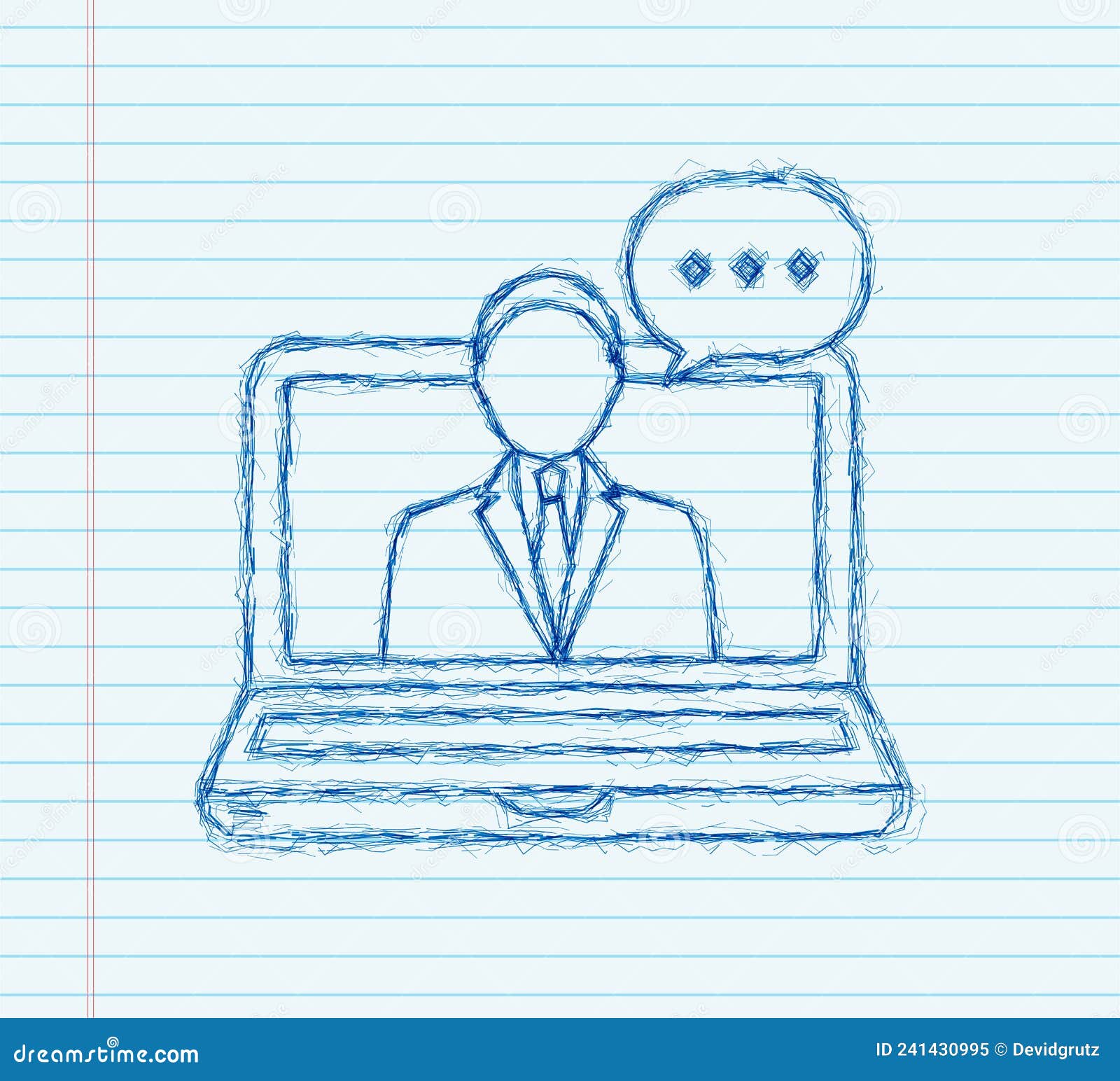 Sketch Illustration with Customer Service. Vector Illustration Stock ...