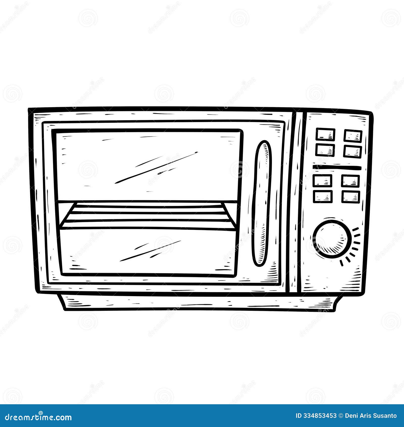 Sketch Illustration of a Microwave Stock Illustration - Illustration of ...