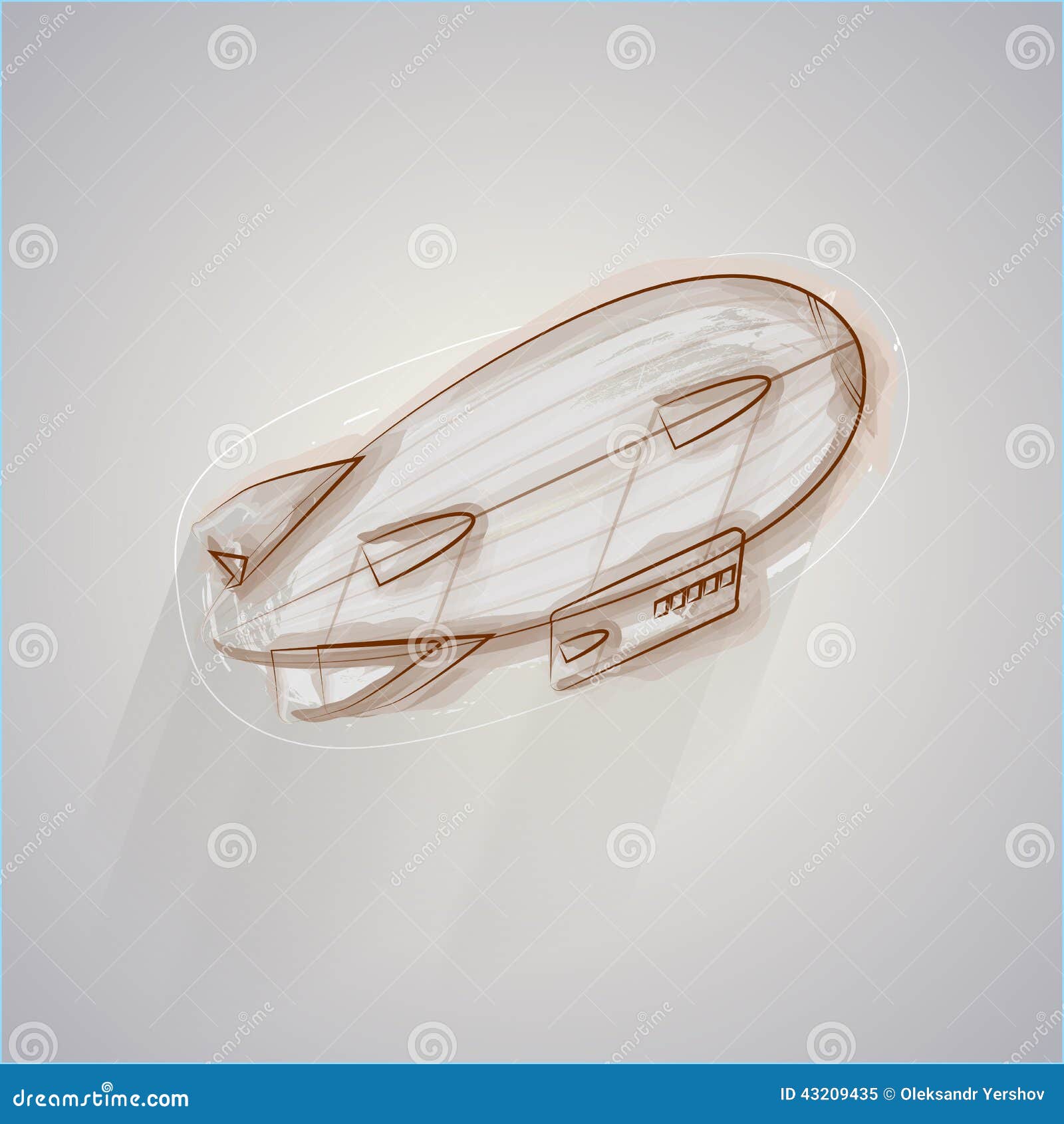 Sketch Illustration of Zeppelin Stock Vector - Illustration of machine ...