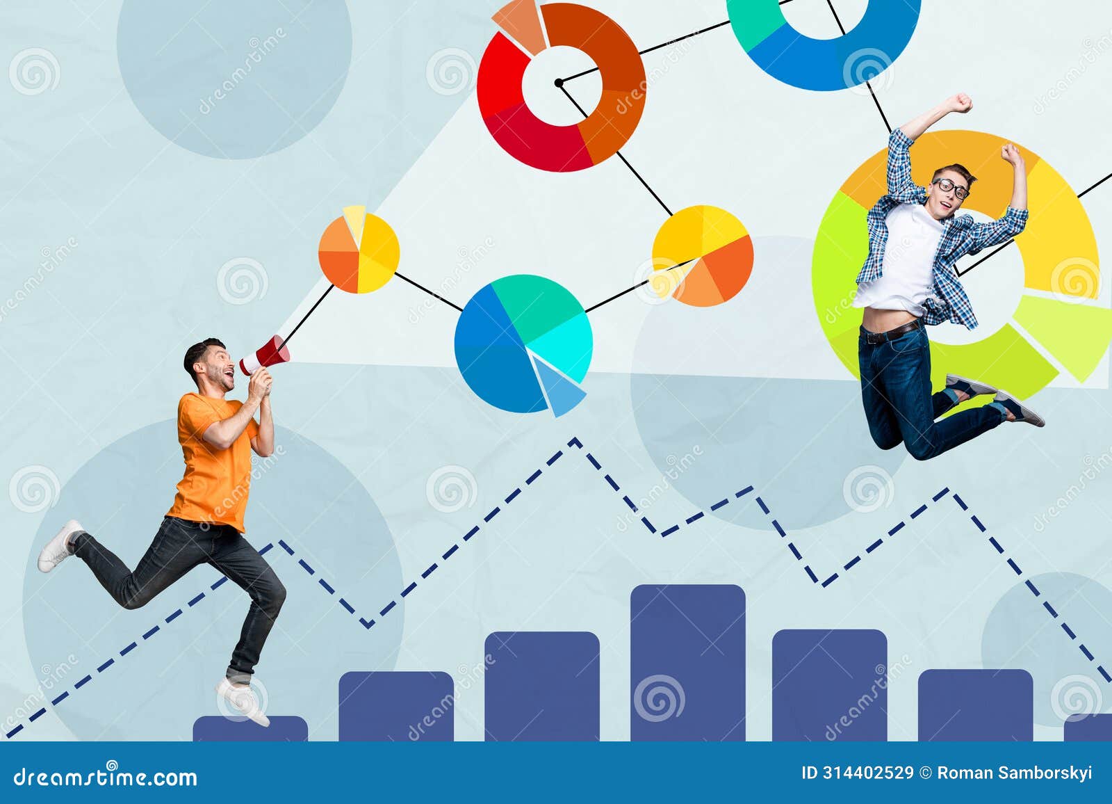 Sketch Image Composite Collage of Two Colleagues Office Managers Men ...