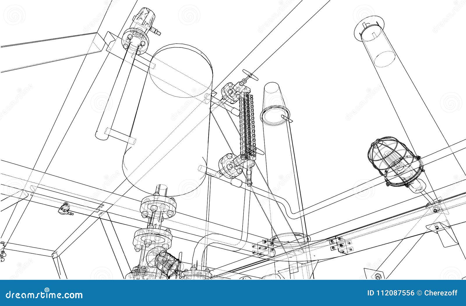 Sketch Industrial Equipment. Vector Stock Vector - Illustration of ...
