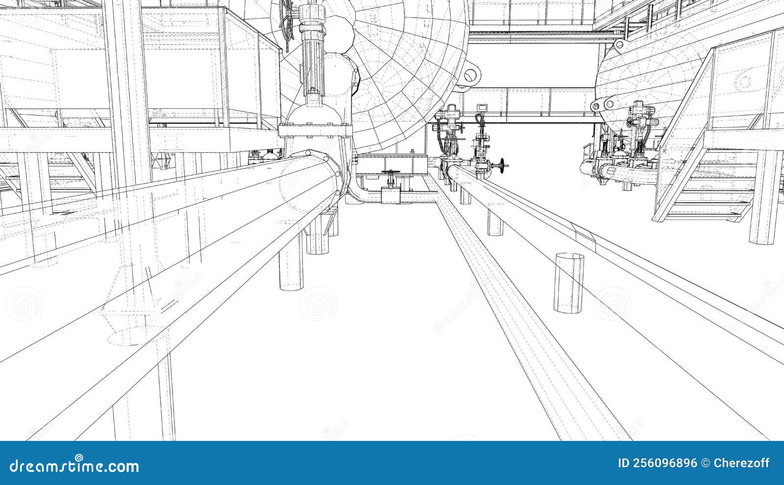 Sketch of Industrial Equipment. Vector Stock Vector - Illustration of ...