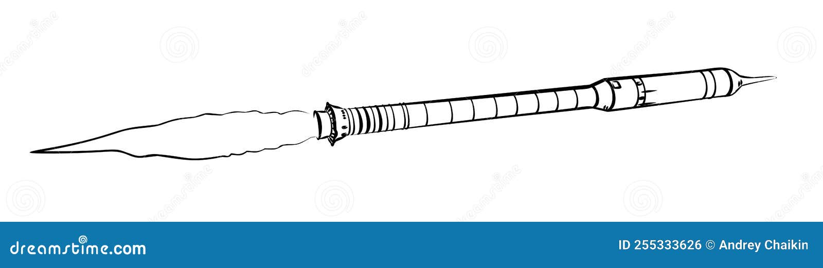 Sketch of launch rocket. stock vector. Illustration of missile - 255333626