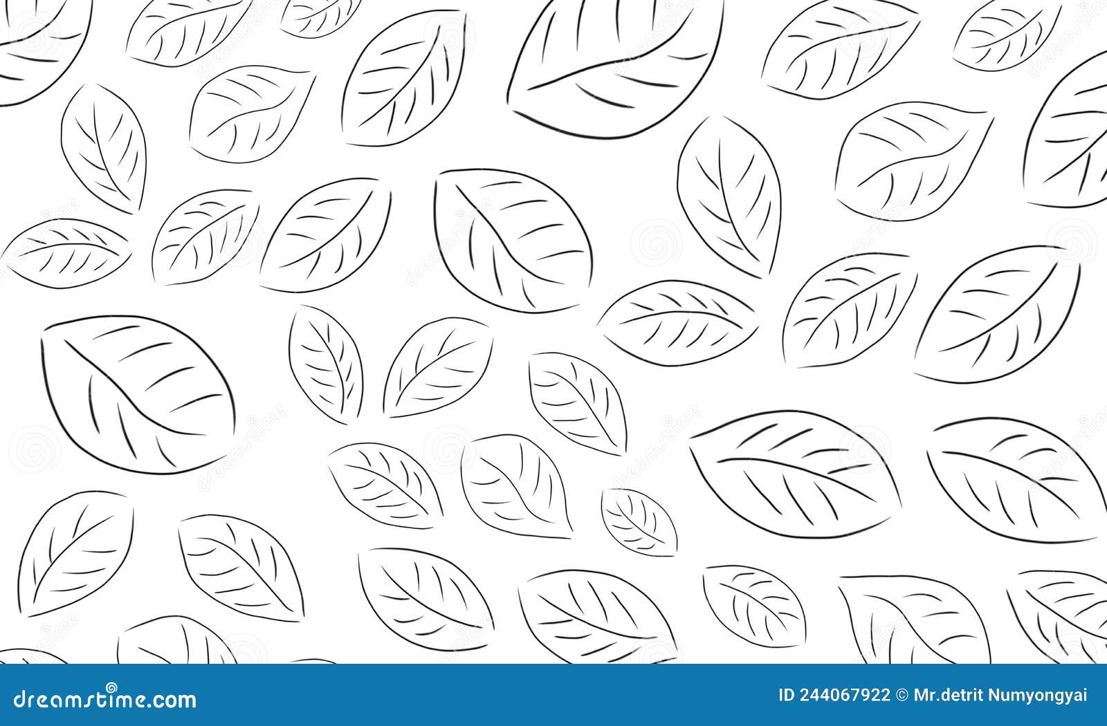 Sketch Leaves Outline on Background Stock Illustration - Illustration ...