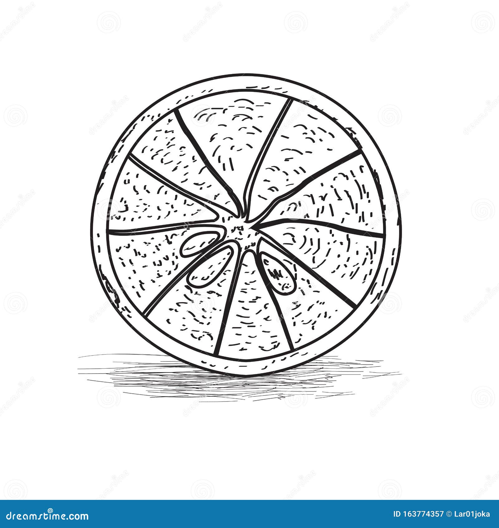 Sketch of a lemon cut stock vector. Illustration of icon - 163774357