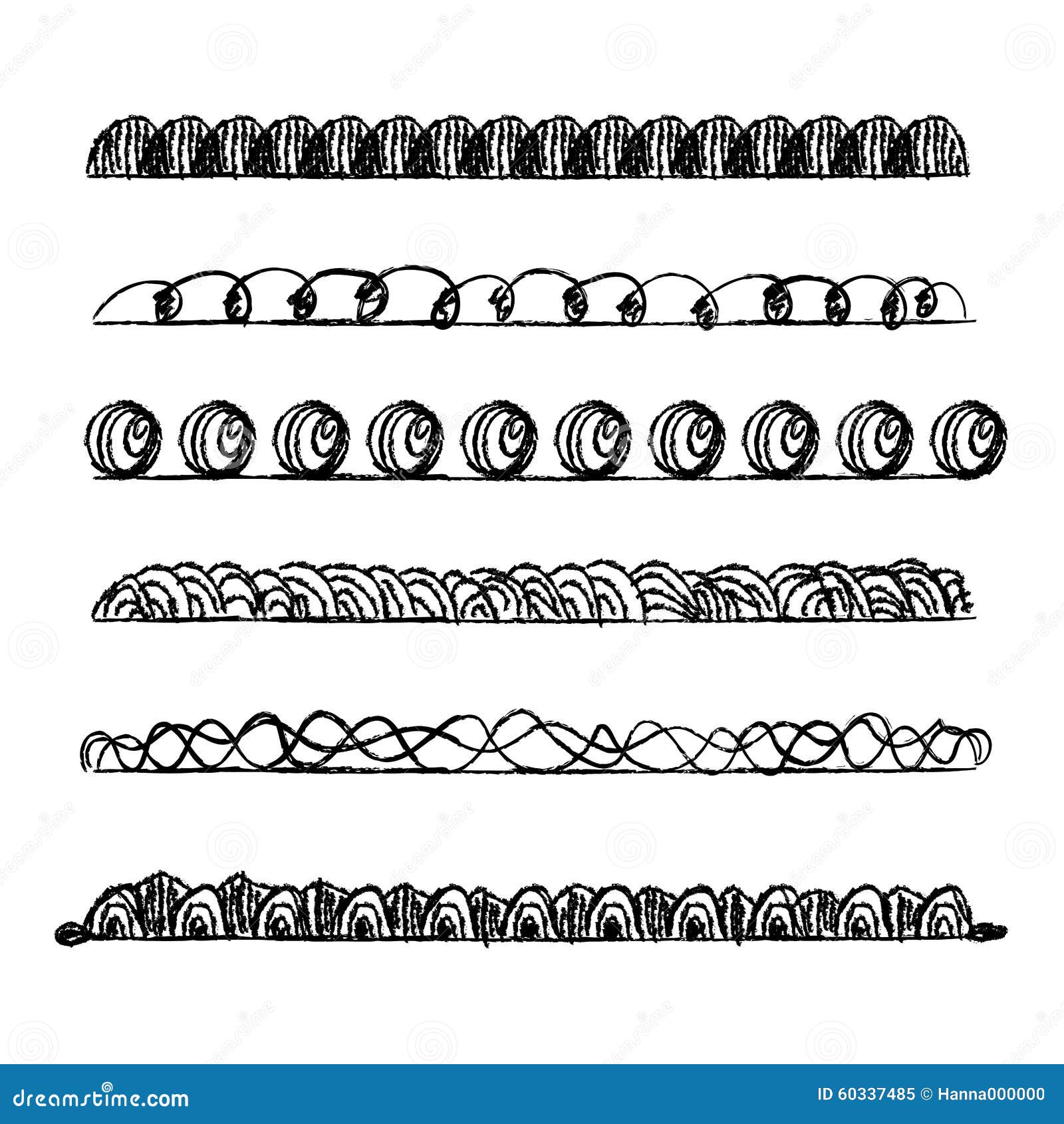Sketch line border set stock vector. Illustration of page - 60337485