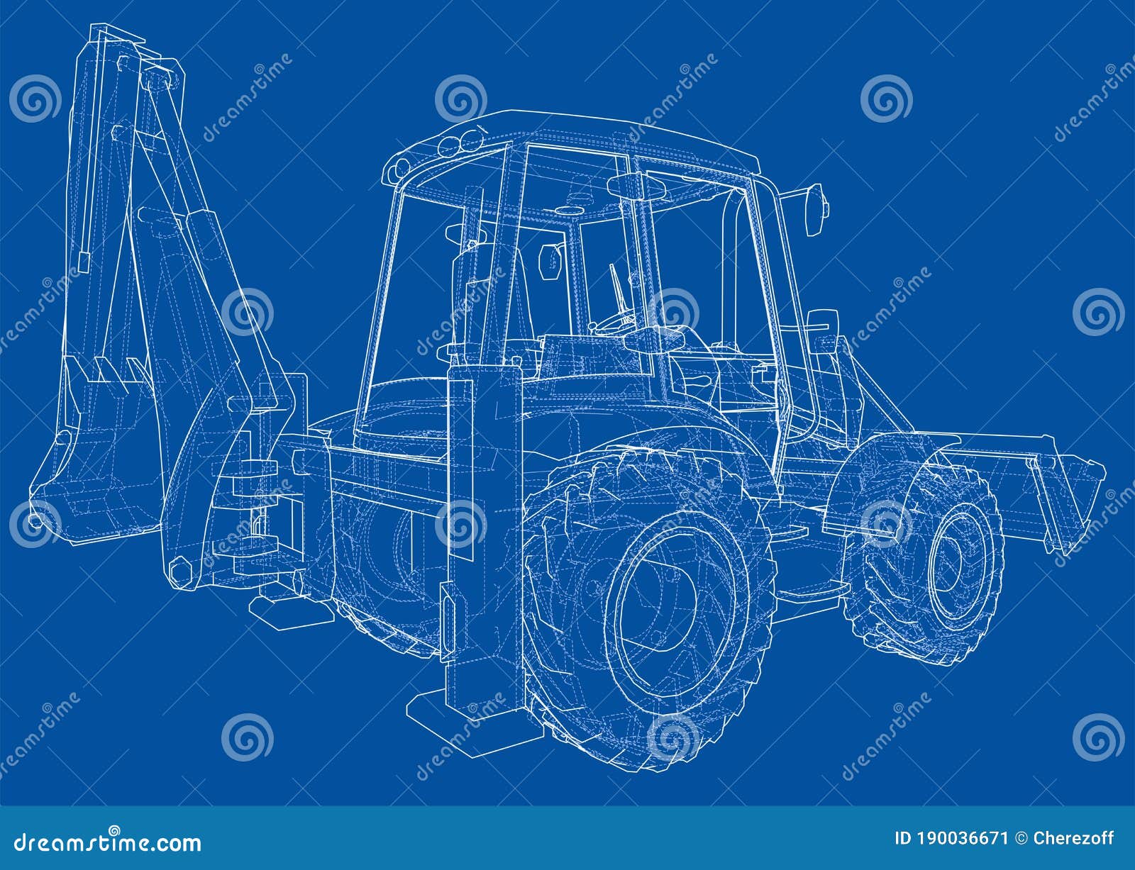 Sketch of Loading Shovel with Back Actor Stock Illustration ...