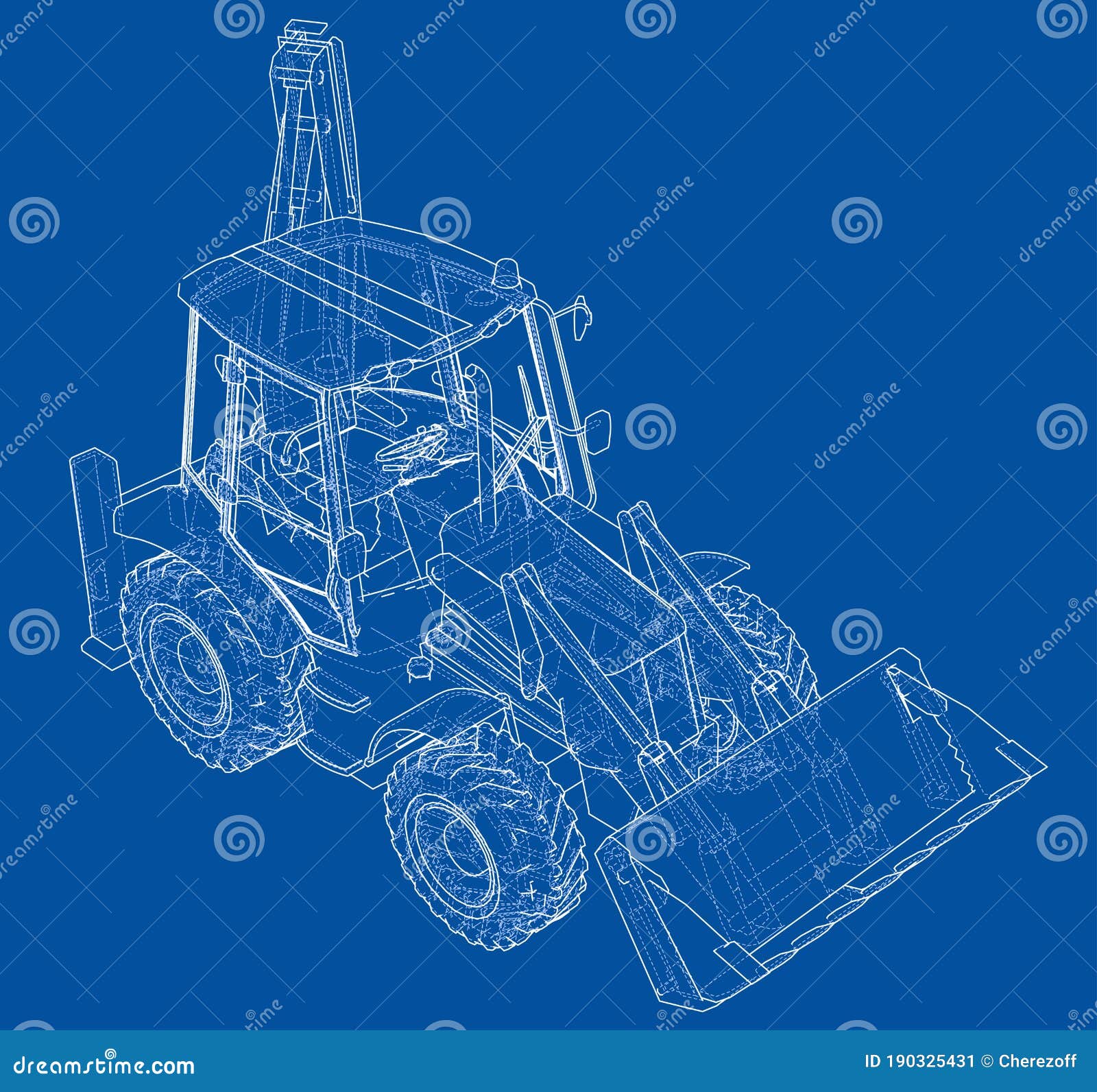 Sketch of Loading Shovel with Back Actor Stock Illustration ...