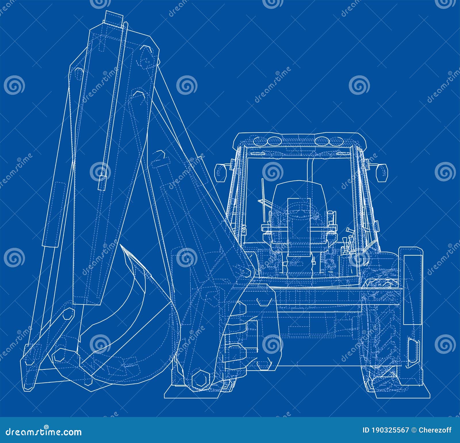 Sketch of Loading Shovel with Back Actor Stock Illustration ...