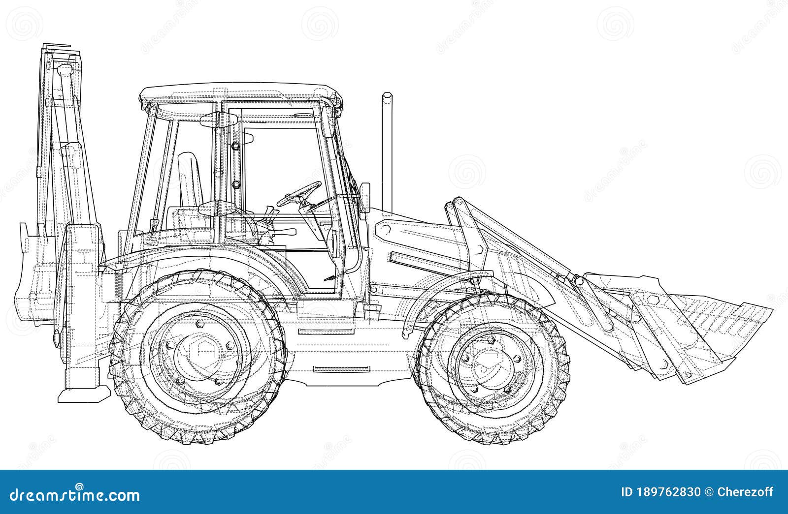 Sketch of Loading Shovel with Back Actor Stock Illustration ...
