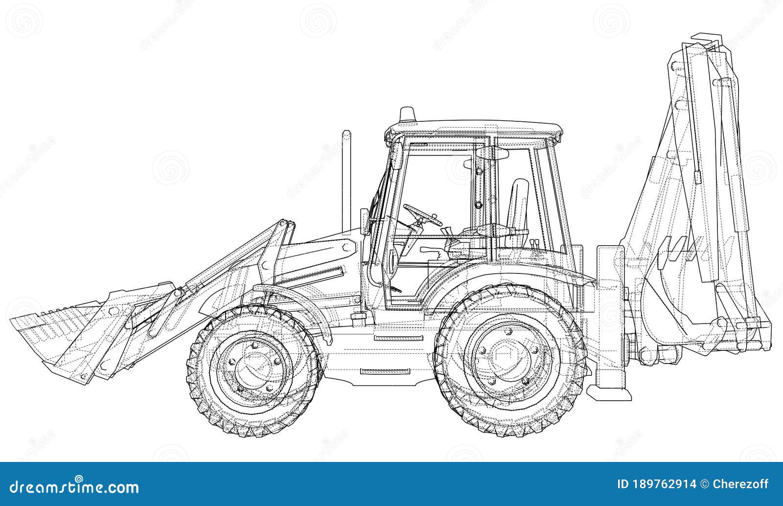 Sketch of Loading Shovel with Back Actor Stock Illustration ...