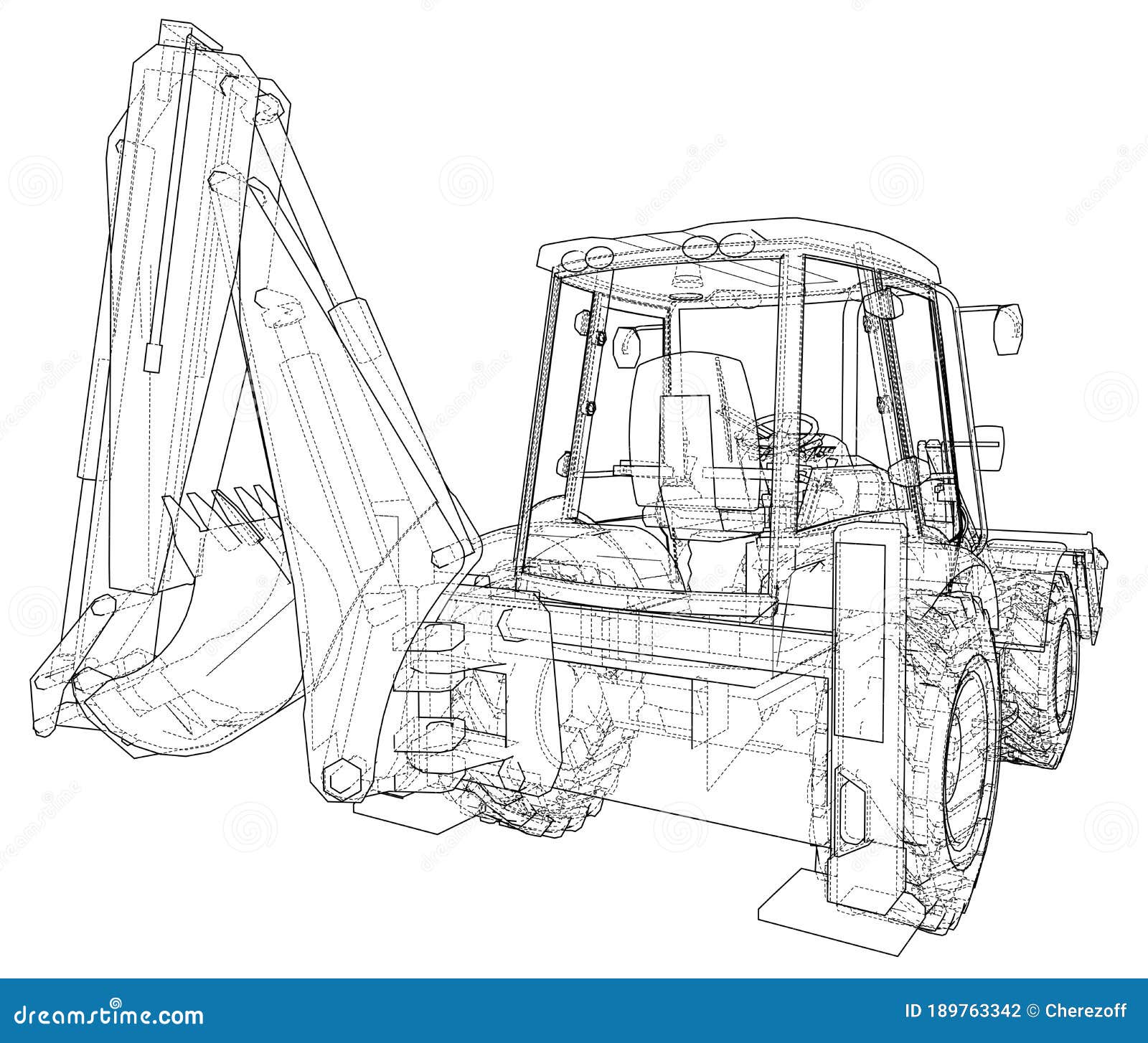 Sketch of Loading Shovel with Back Actor Stock Illustration ...