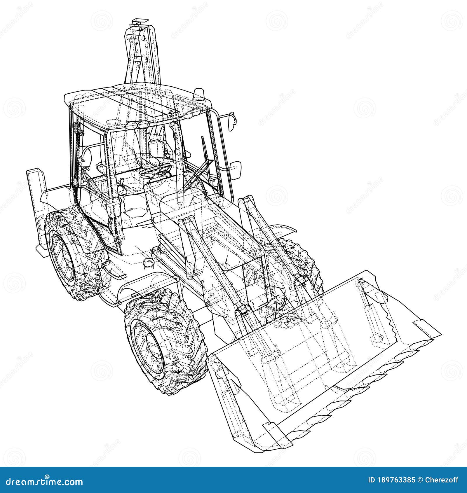Sketch of Loading Shovel with Back Actor Stock Image - Image of ...