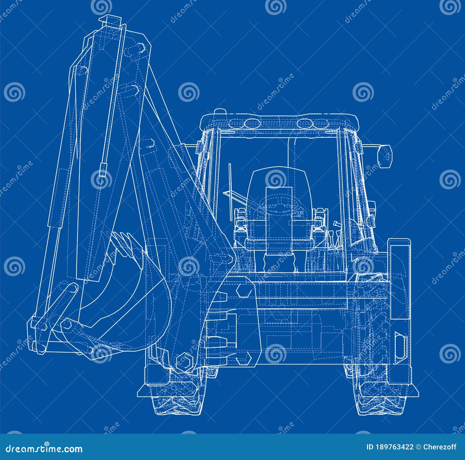 Sketch of Loading Shovel with Back Actor Stock Illustration ...