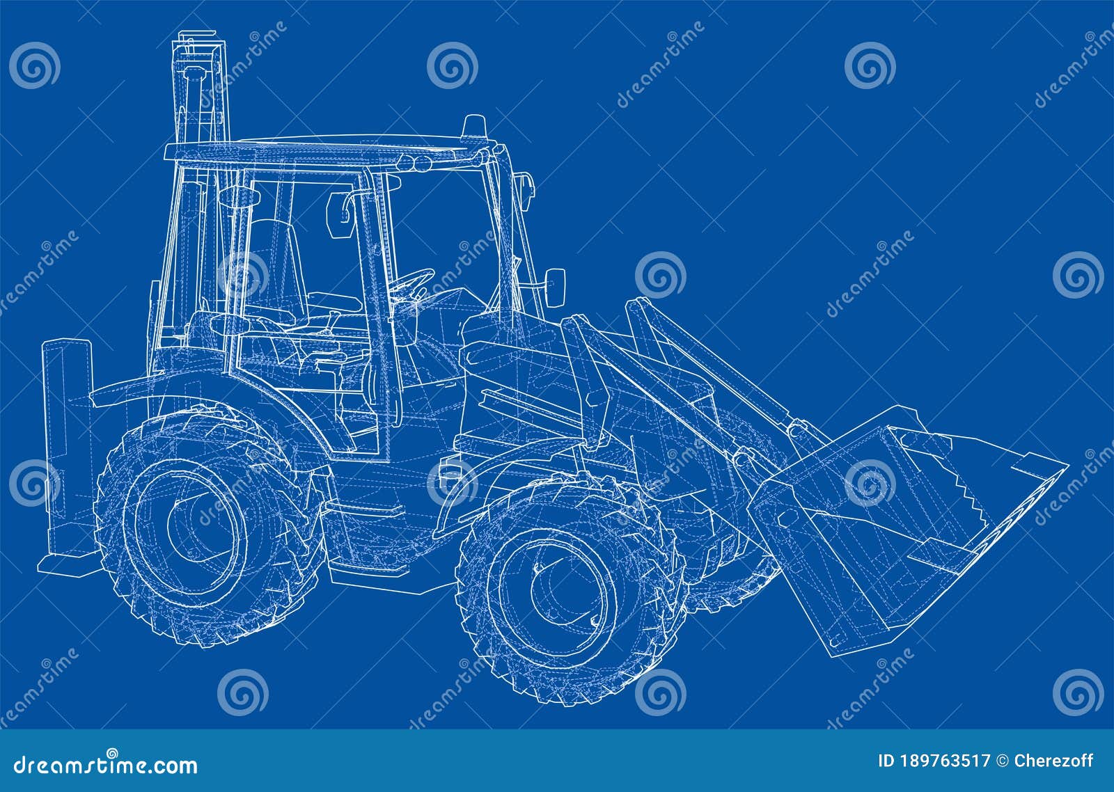 Sketch of Loading Shovel with Back Actor Stock Illustration ...