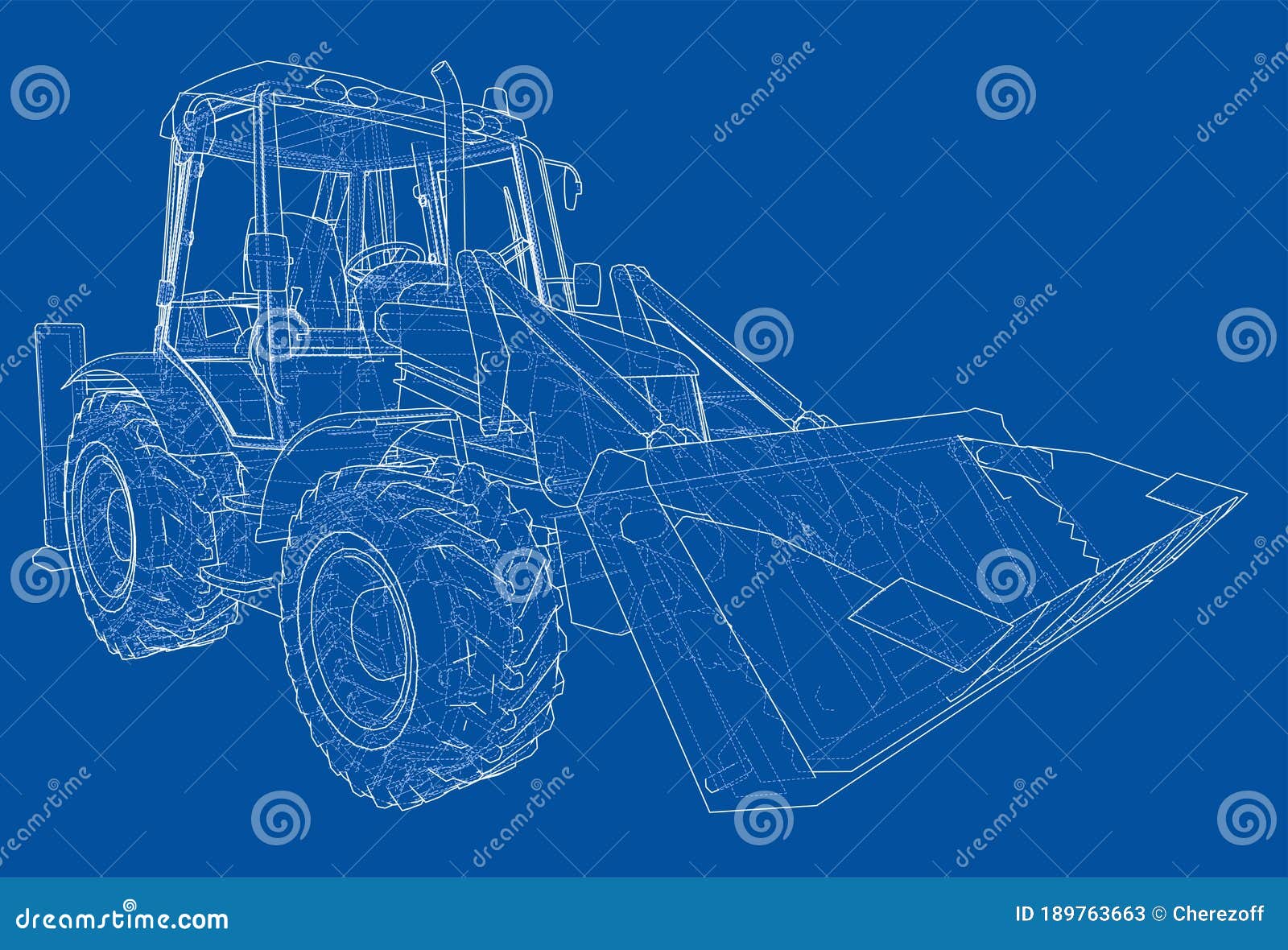 Sketch of Loading Shovel with Back Actor Stock Illustration ...