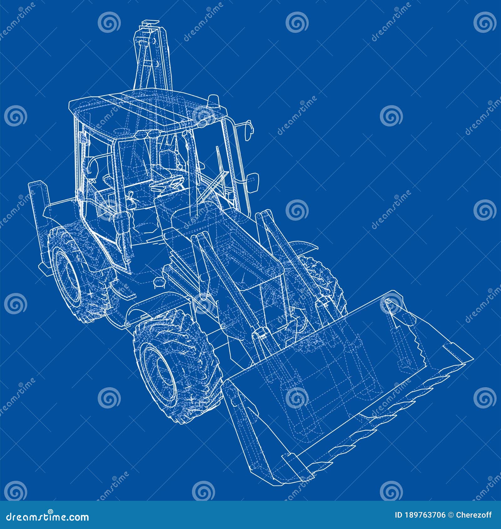 Sketch of Loading Shovel with Back Actor Stock Illustration ...