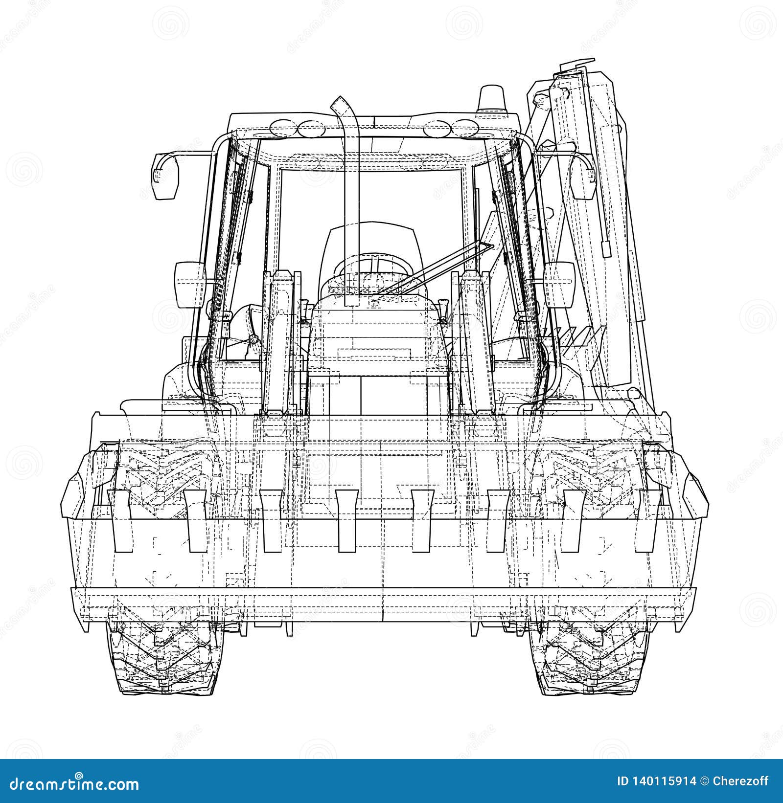 Sketch of Loading Shovel with Back Actor Stock Vector - Illustration of ...