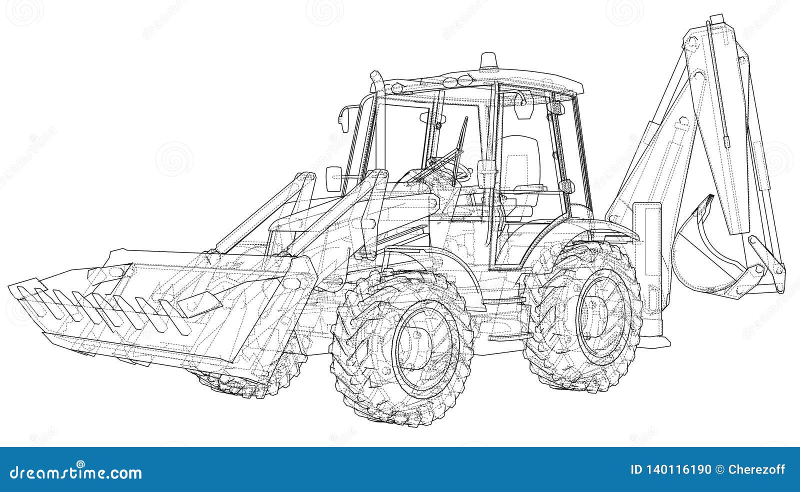 Sketch of Loading Shovel with Back Actor Stock Vector - Illustration of ...