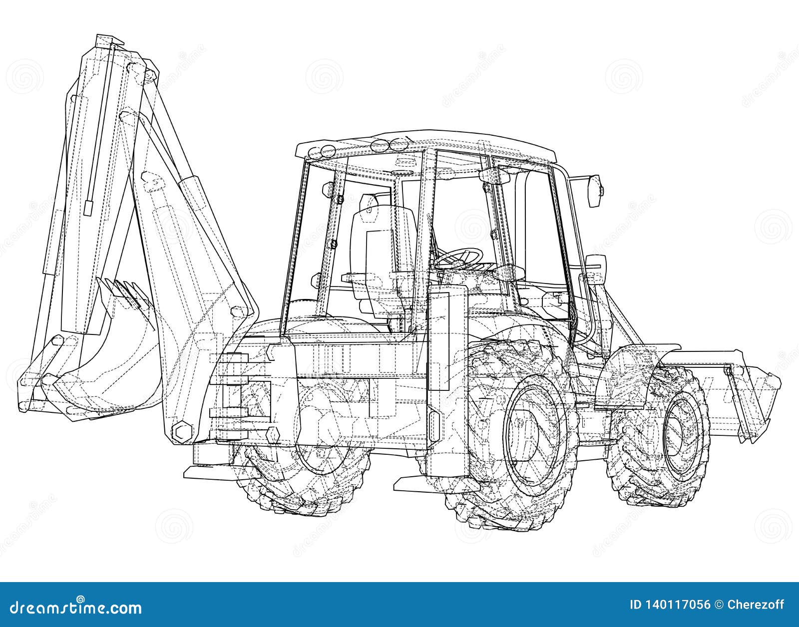 Sketch of Loading Shovel with Back Actor Stock Vector - Illustration of ...