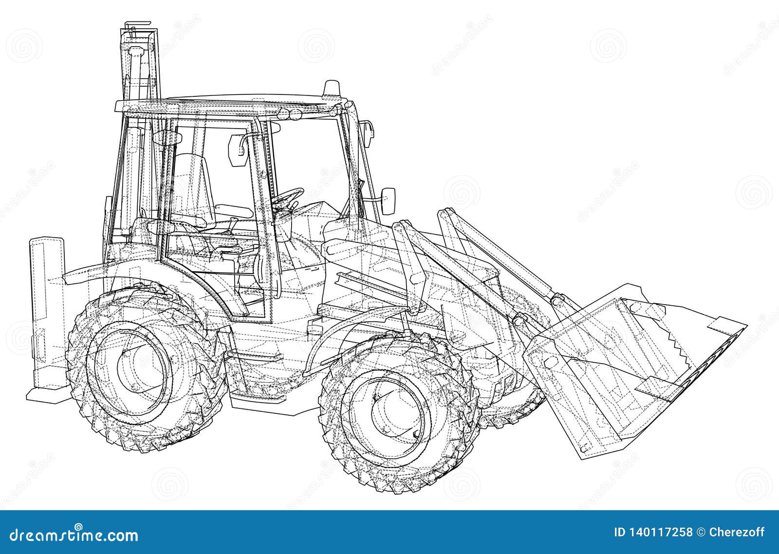 Sketch of Loading Shovel with Back Actor Stock Vector - Illustration of ...