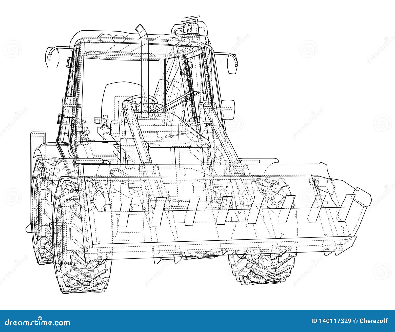 Sketch of Loading Shovel with Back Actor Stock Vector - Illustration of ...
