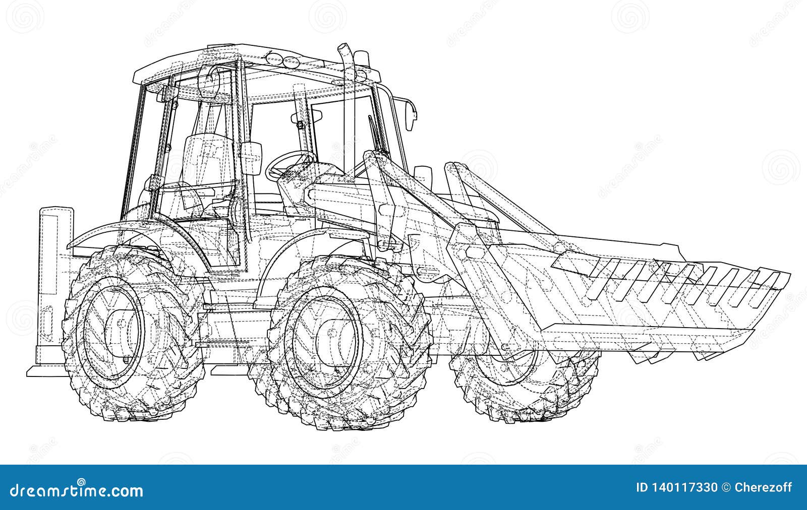 Sketch of Loading Shovel with Back Actor Stock Vector - Illustration of ...