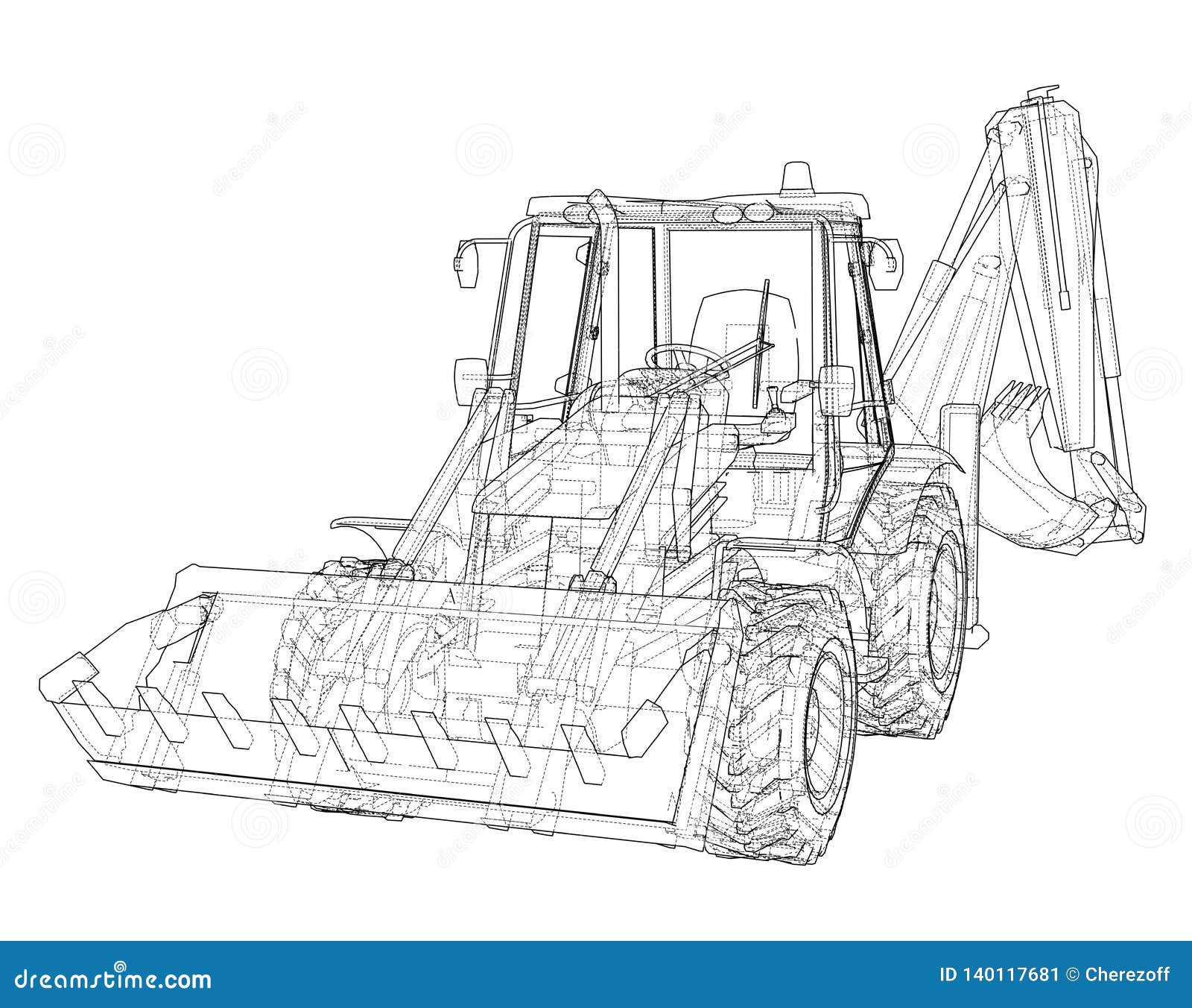 Sketch of Loading Shovel with Back Actor Stock Vector - Illustration of ...