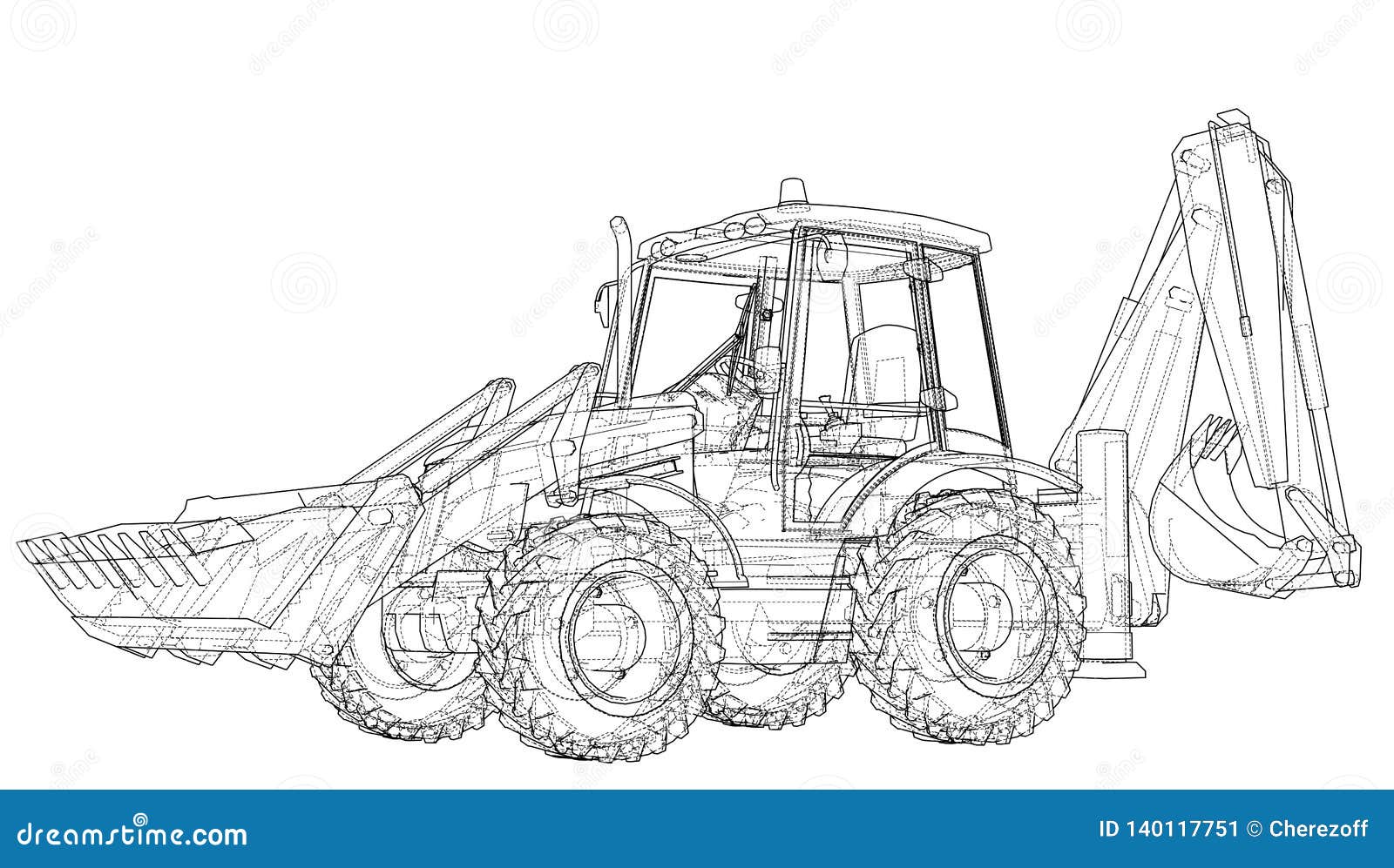 Sketch of Loading Shovel with Back Actor Stock Vector - Illustration of ...