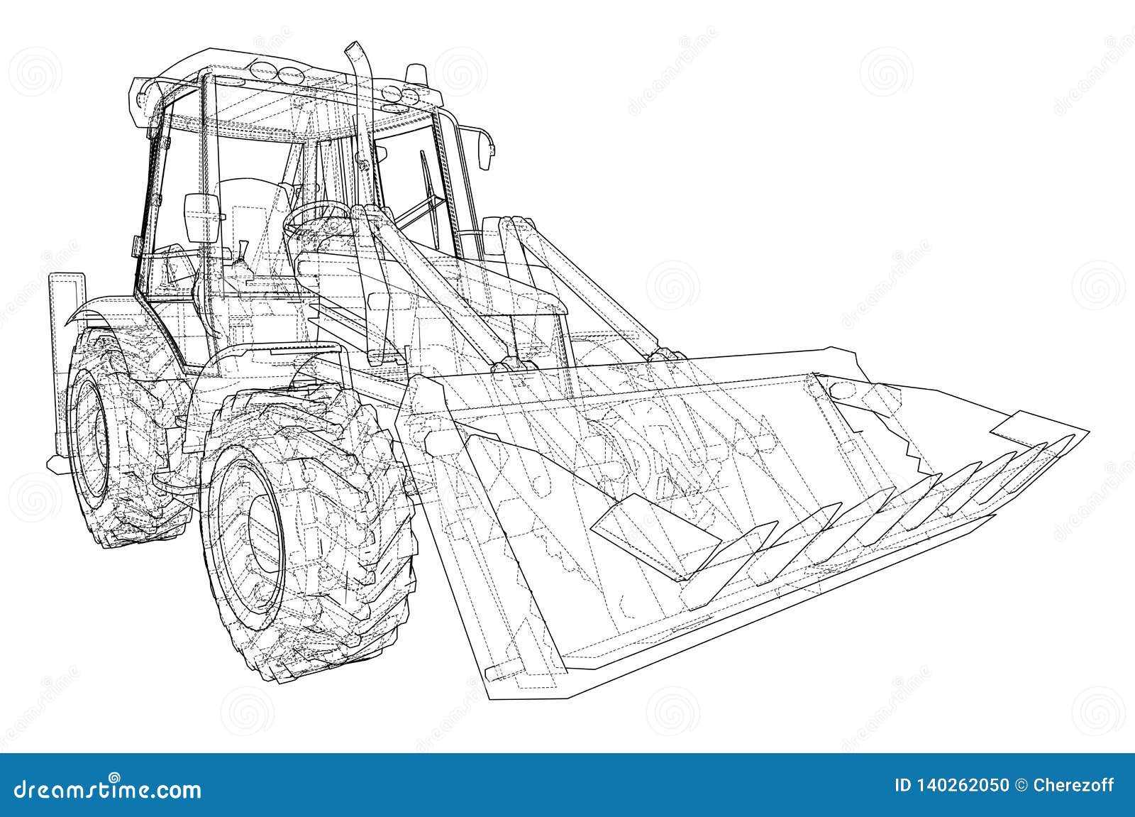 Sketch of Loading Shovel with Back Actor Stock Vector - Illustration of ...