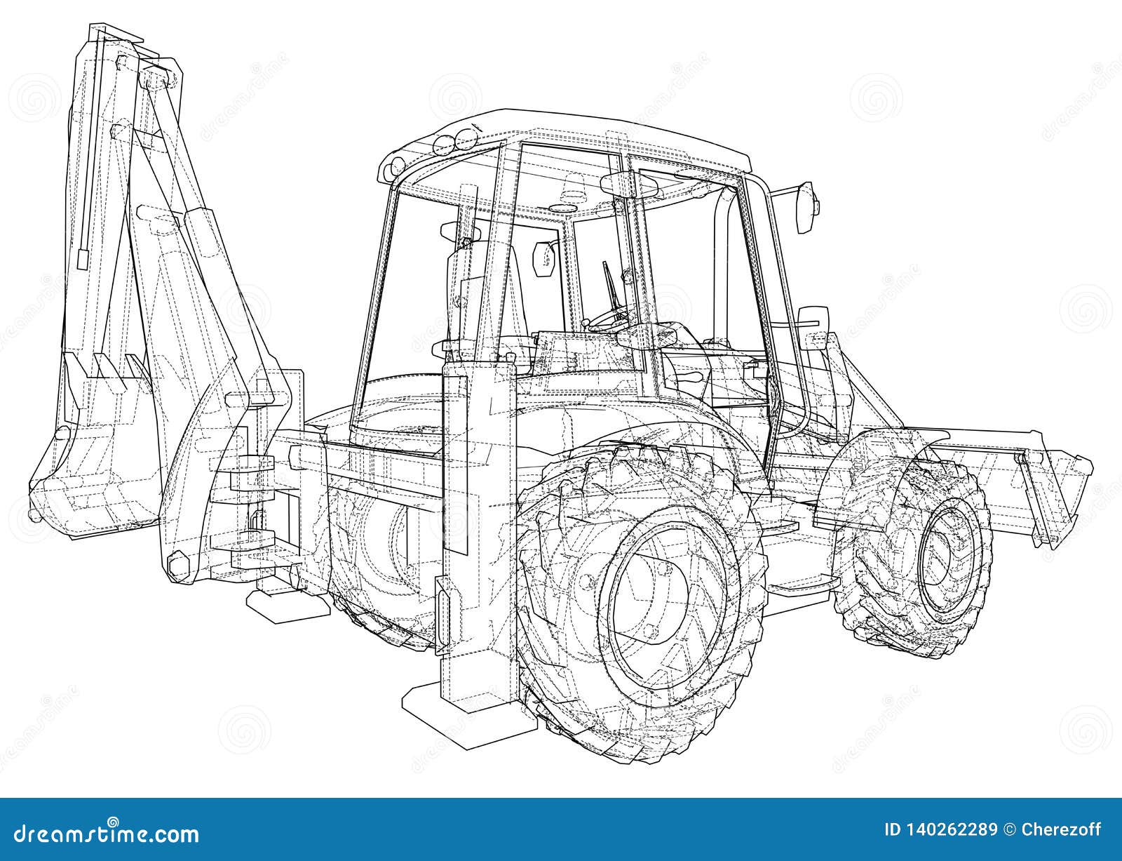 Sketch of Loading Shovel with Back Actor Stock Vector - Illustration of ...