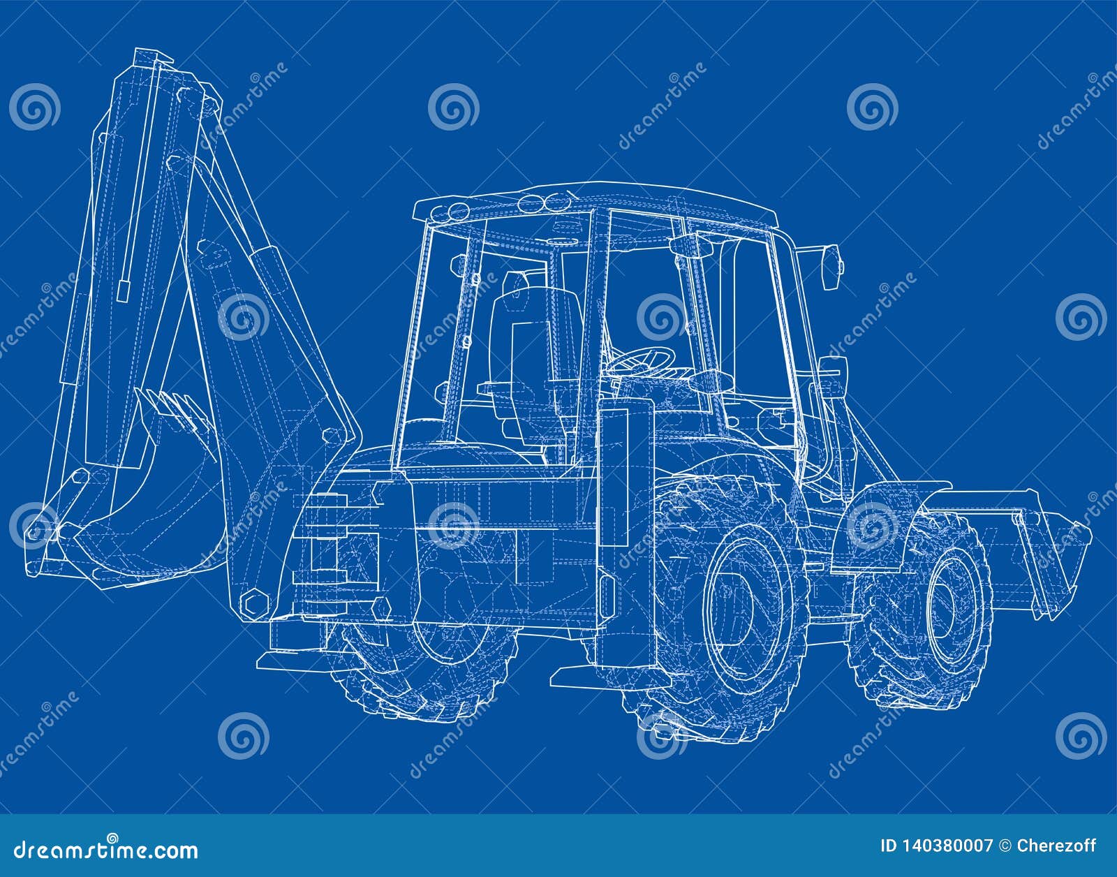 Sketch of Loading Shovel with Back Actor Stock Vector - Illustration of ...