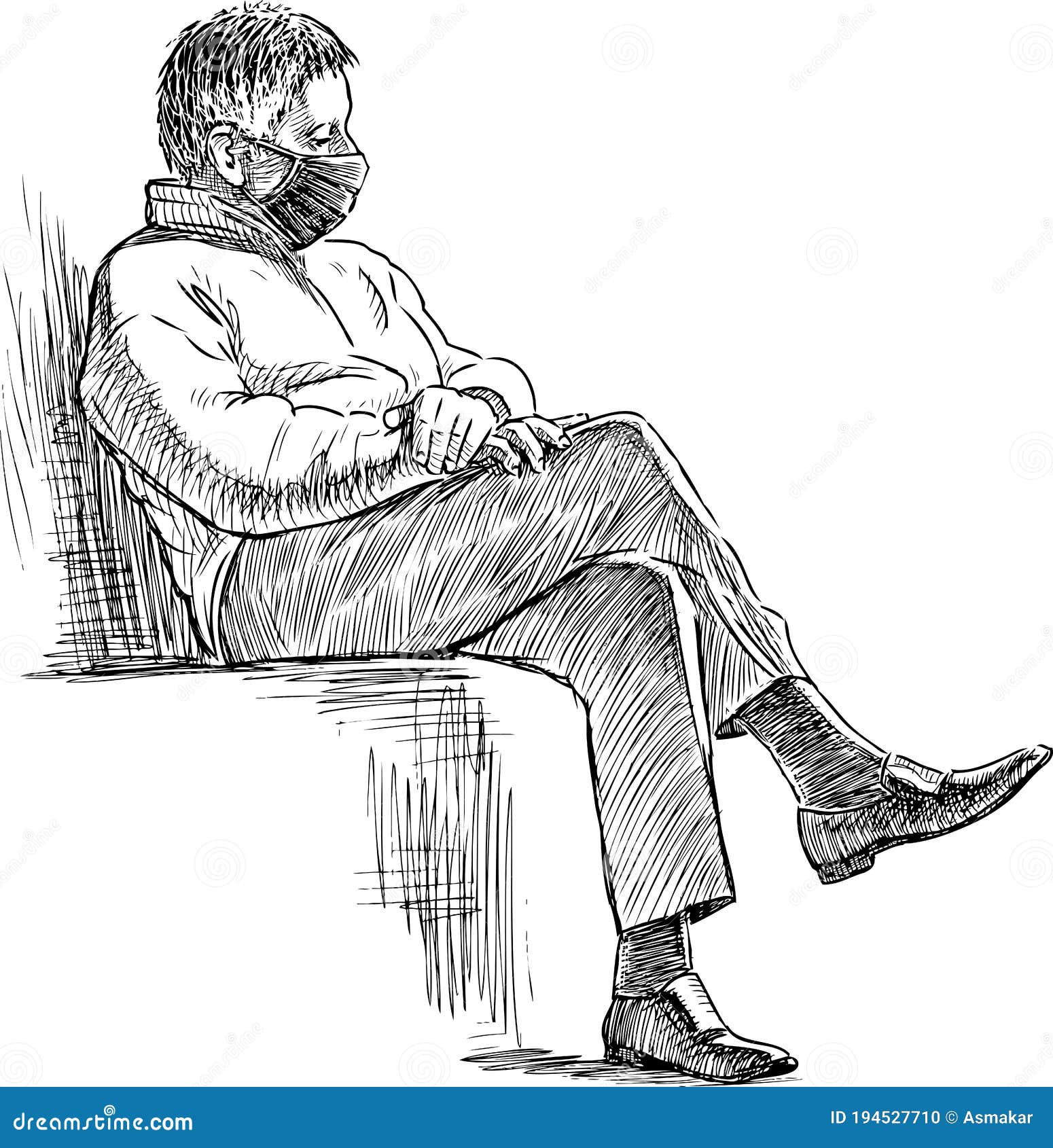 Drawing: Brooding Hen And Three Little Chickens Stock Photo ...