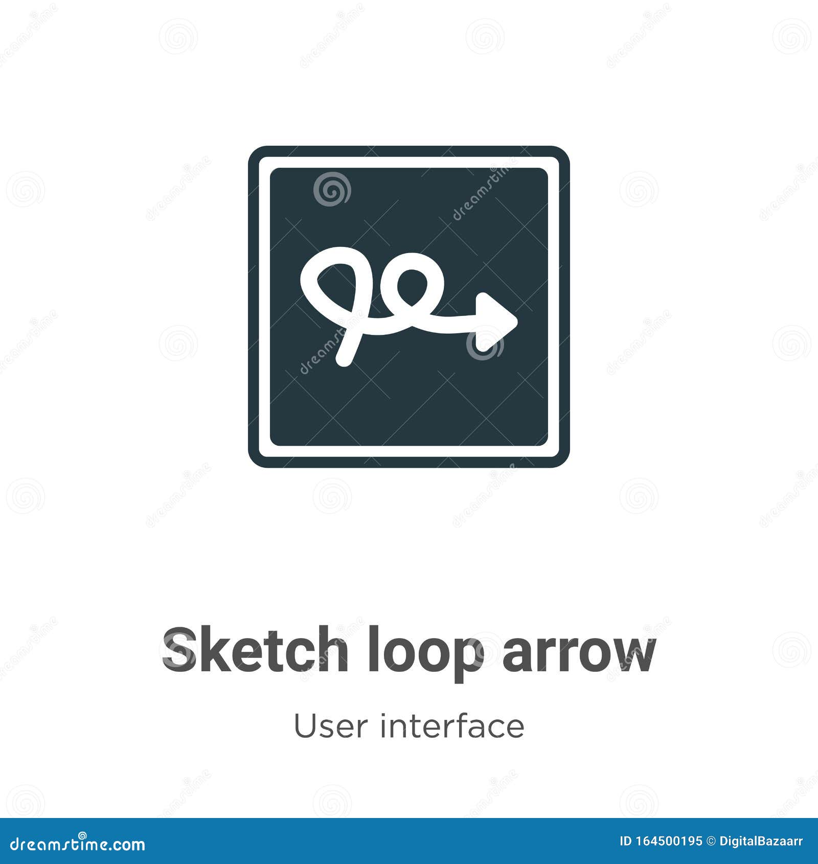 Sketch Loop Arrow Vector Icon on White Background. Flat Vector Sketch ...