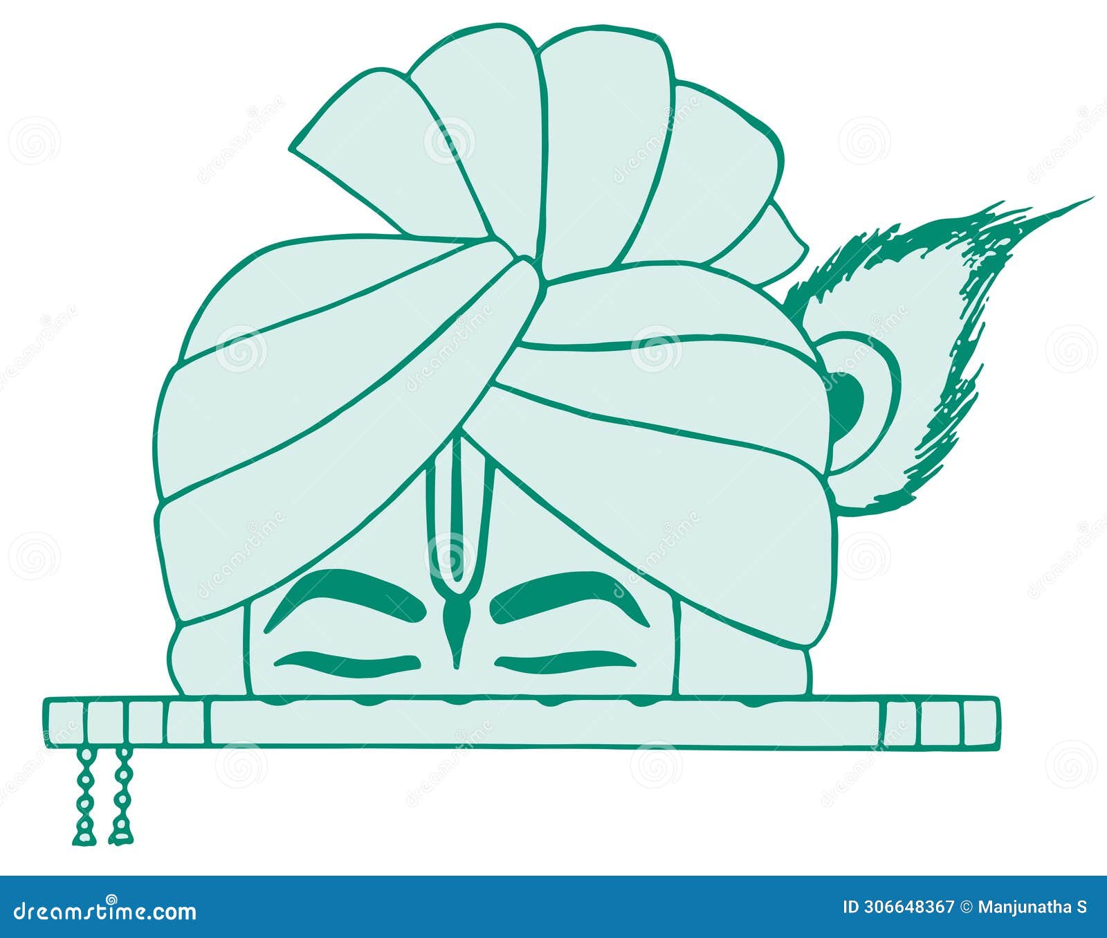 Sketch of Lord Krishna and Elements Illustration Stock Vector ...