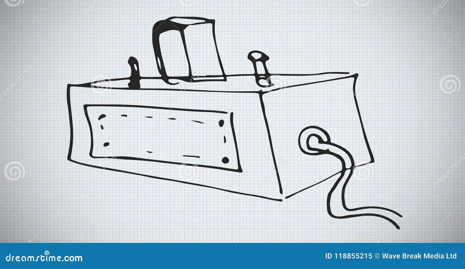 Sketch of Machine Hand Drawing Stock Illustration - Illustration of ...