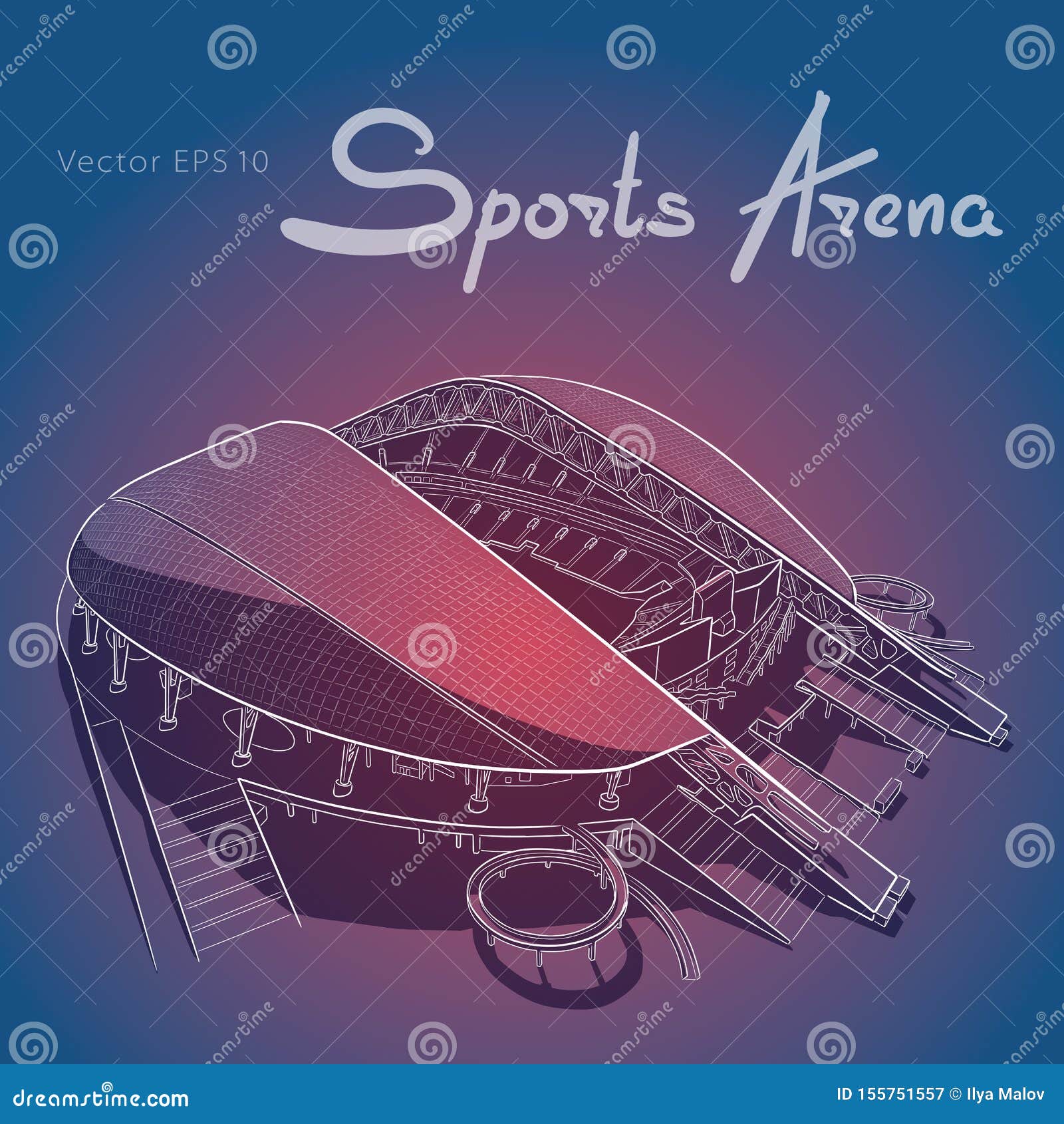 Sketch of the Main Stadium in Sochi. Stock Vector - Illustration of ...