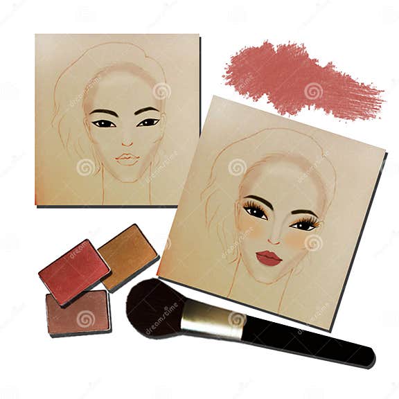 Sketch-Make-up stock image. Image of woman, face, paper - 79956649