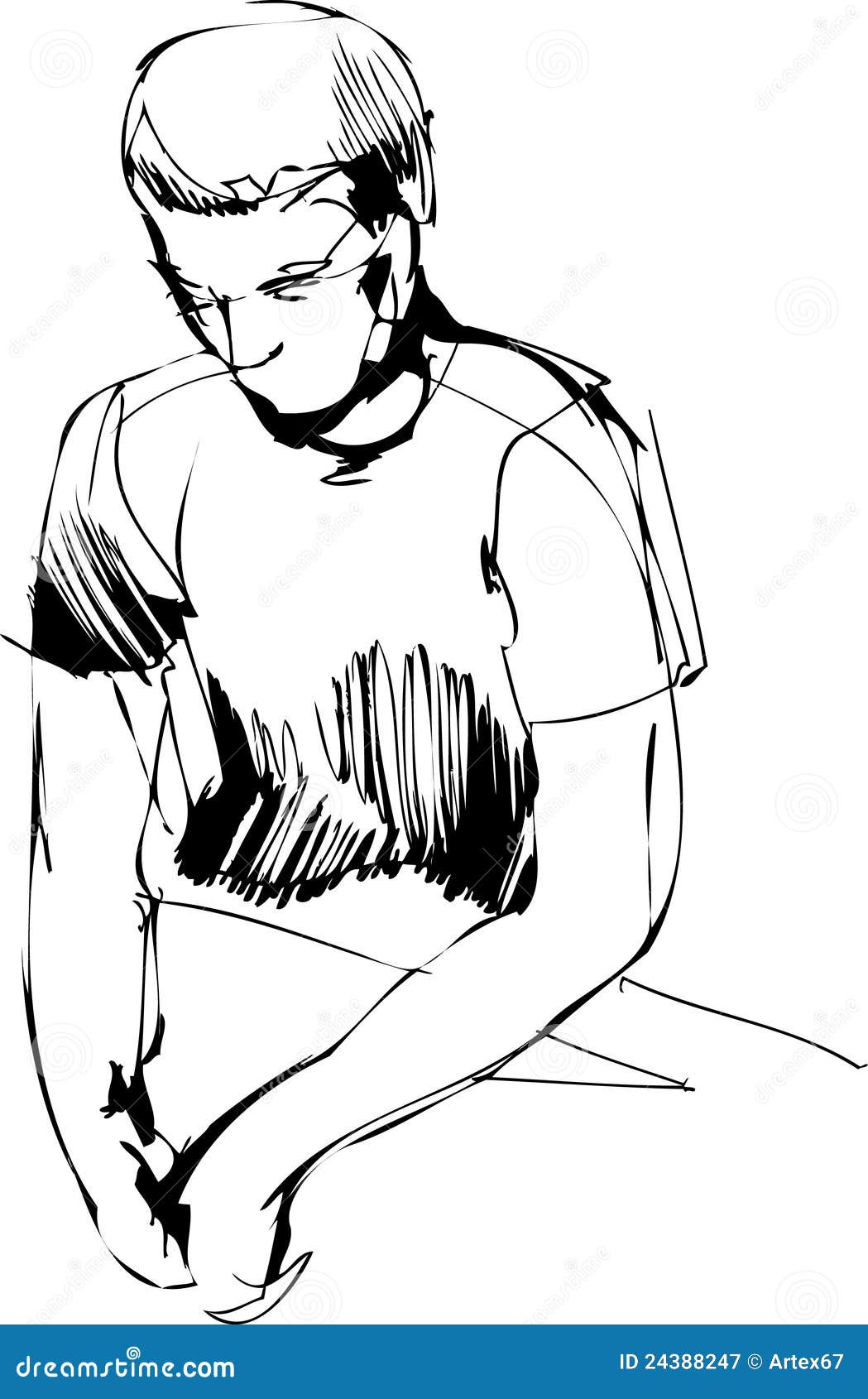 Sketch of a man stock vector. Illustration of eyes, male - 24388247