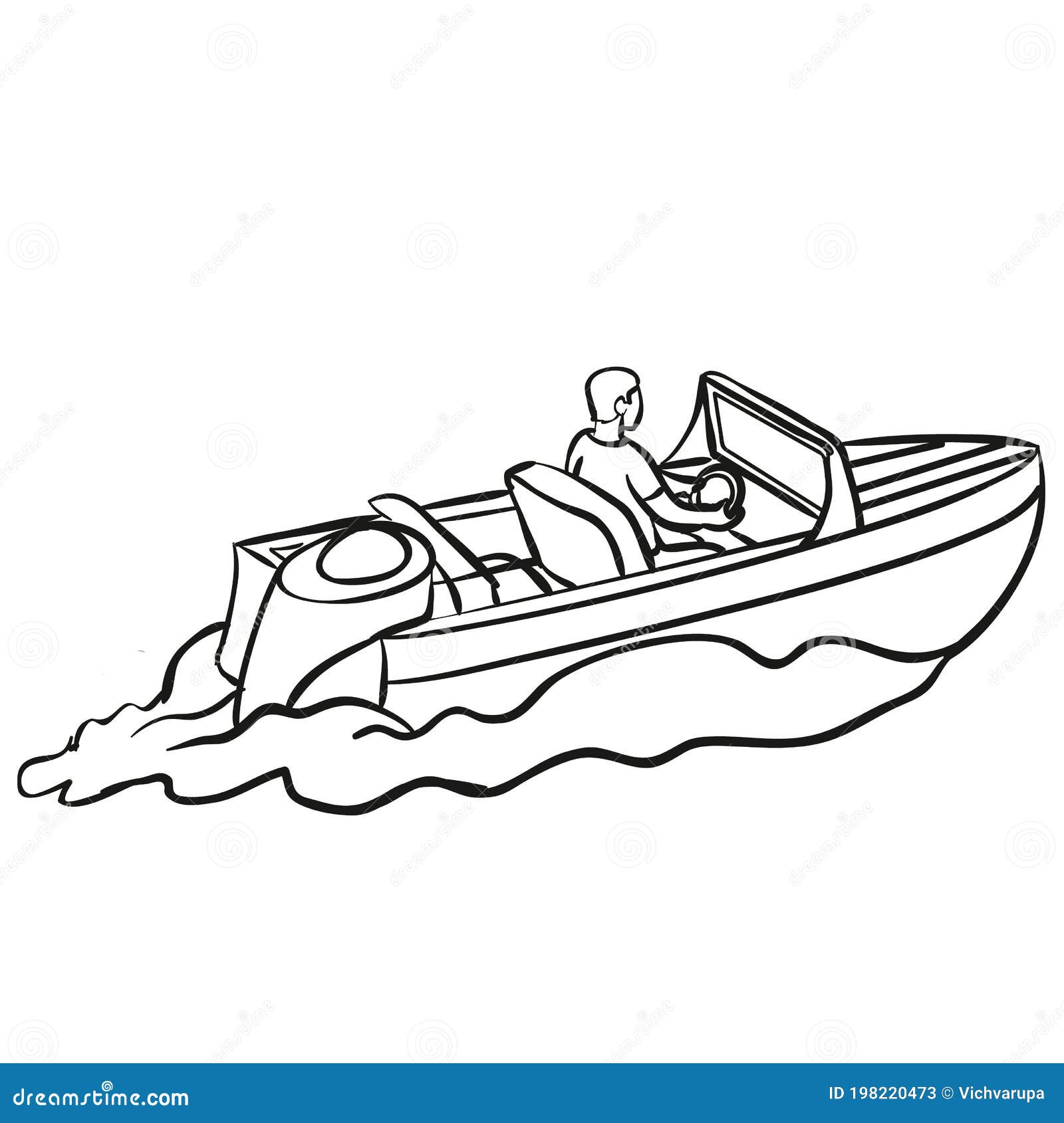 Simple Speed Boat Drawing