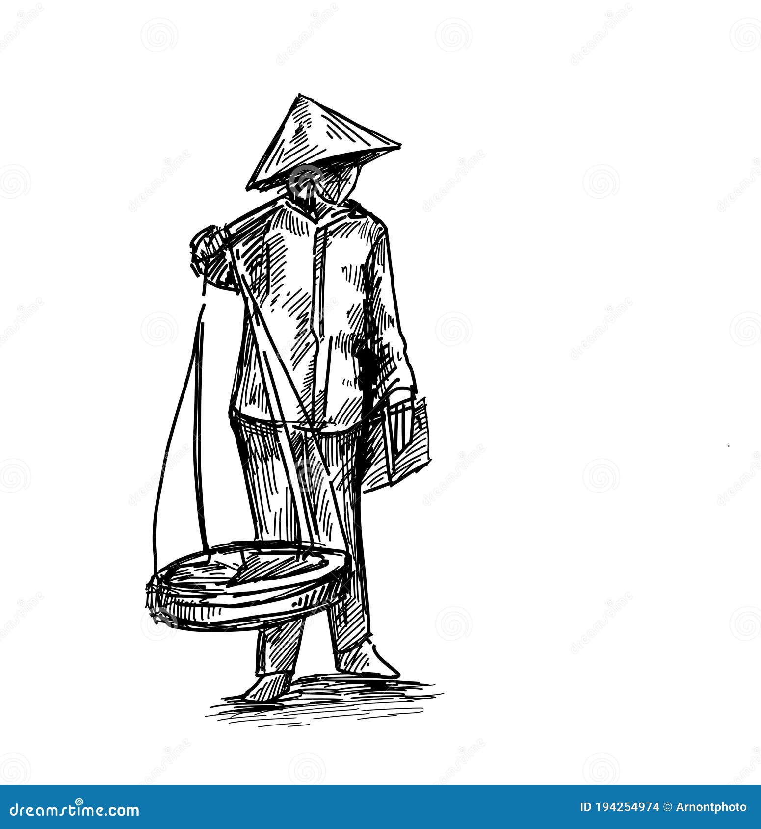 Sketch of the Man Exercise with Dumbbell Hand Draw Stock Illustration ...