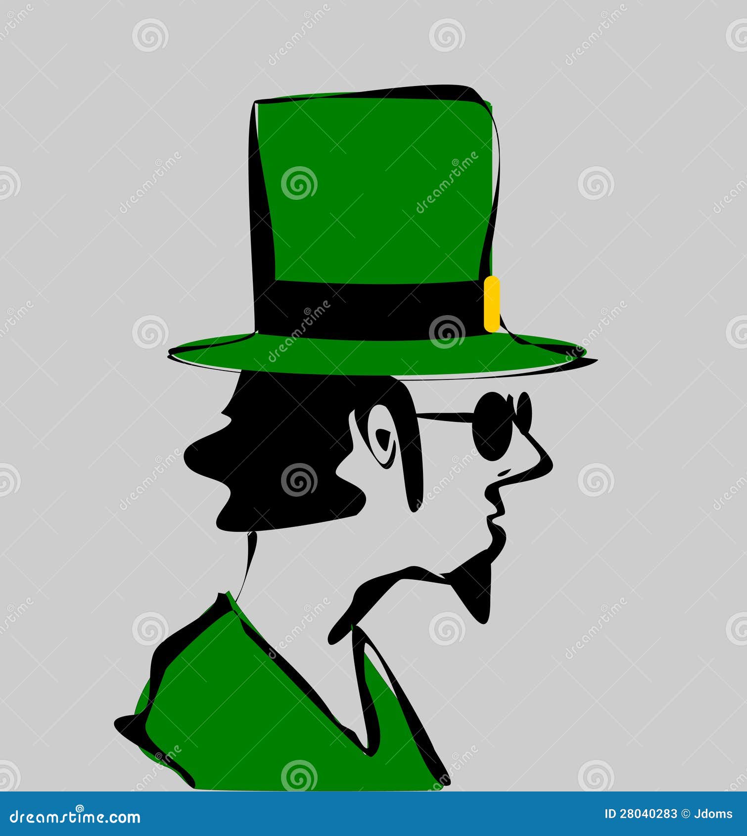 Sketch of Man Wearing Irish Hat Stock Vector - Illustration of goatee ...