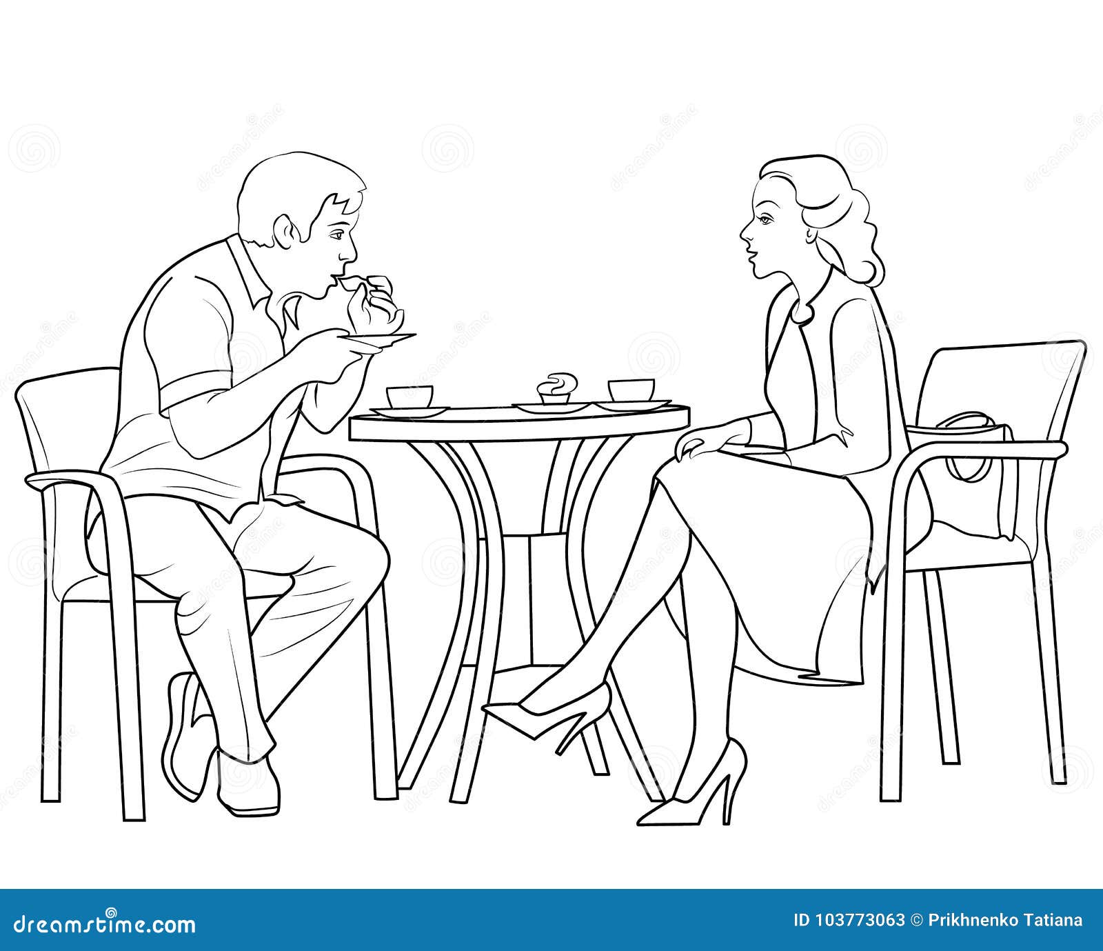 Couple Drinking Coffee Stock Vector Illustration Of Drinking 103773063