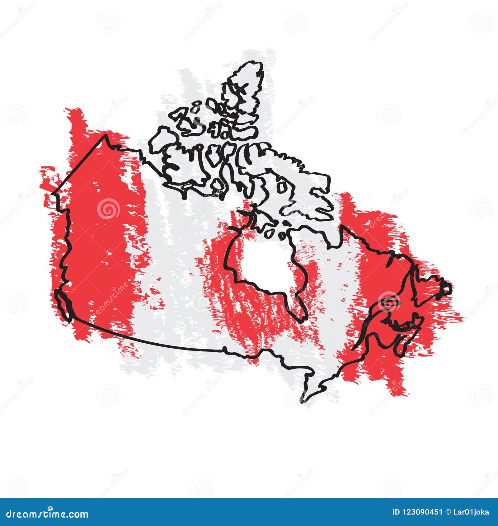 Sketch of a map of Canada stock vector. Illustration of education ...