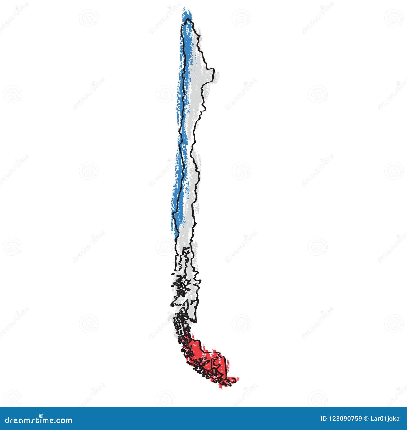 Sketch of a map of Chile stock vector. Illustration of grunge - 123090759