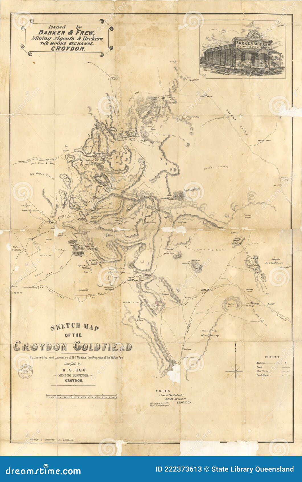 Sketch Map Of The Croydon Goldfield Compiled By W.S. Haig Picture ...