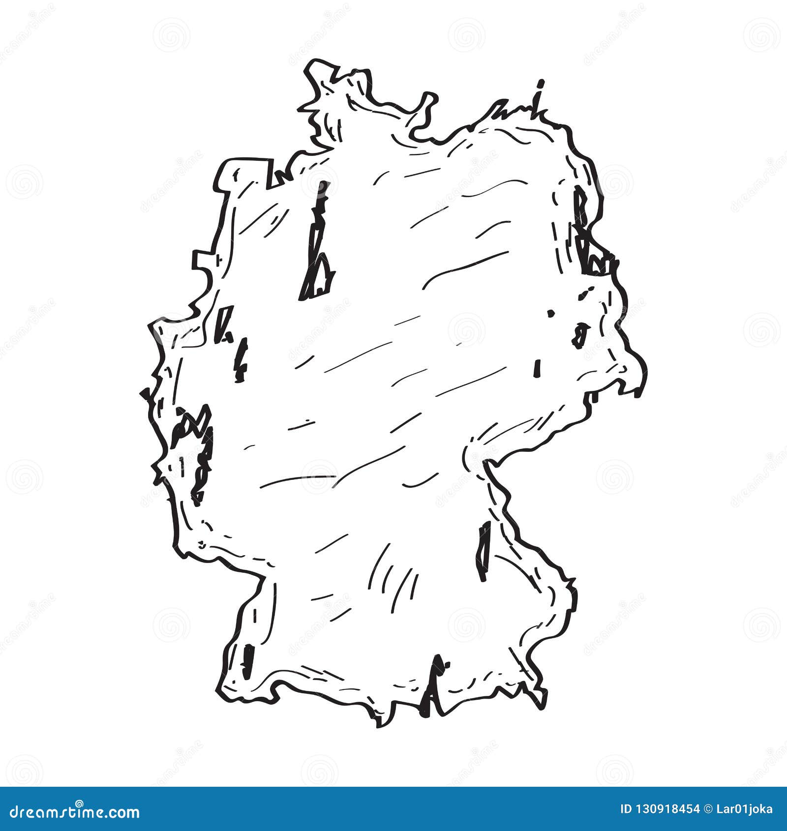 Sketch of a map of Germany stock vector. Illustration of symbol - 130918454